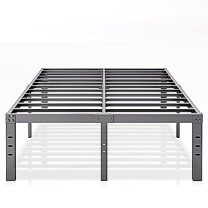 Joeffany Full Size Bed Frame with Storage 18 inch Tall,Platform Bedframe with Steel Slats Support, No Box-Spring Needed,Ample Storage Easy Assembly, Sturdy and Noise Free, Black (Full)