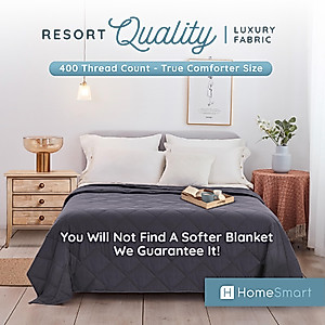 HomeSmart Products Comfortable Weighted Blanket 15 lbs 60x80 Fits Full & Twin Size Bed Or Use as a Personal Weighted Blanket