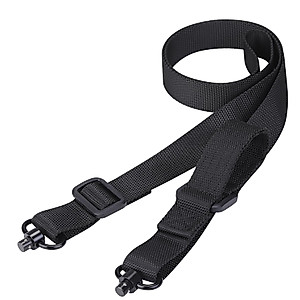 Two Point and Traditional Sling 2 Point Sling Quick Adjust with QD Sling Swivel for Hunting Black (with one qd Mount)