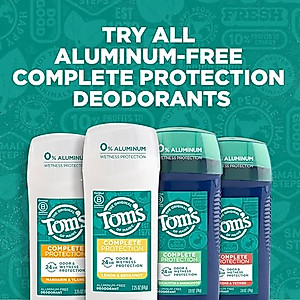 Tom's of Maine Complete Protection Aluminum-Free Natural Deodorant for Men, Eucalyptus & Sandalwood, 2.6 OZ
