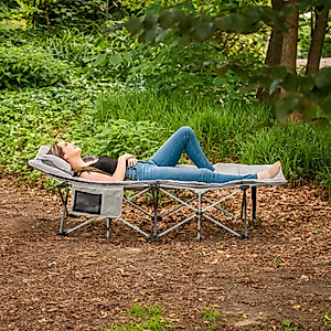 Alpcour Mattress Pad for Camping Cot – Ultra Plush Corduroy Cot Topper w/ Matching Pillow & Storage Carry Case – Easy Clean, Foldable, Compact Design for Outdoor Travel, Hiking & Backpacking – 75x28”