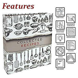 Recipe Binder, 8.5" x 9.5" 3 Ring Binder Organizer Set (with 50 Page Protectors, 100 4" x 6" Recipe Cards & 12 Category Divider Tabs) by Better Kitchen Products, Sleek Kitchen Design