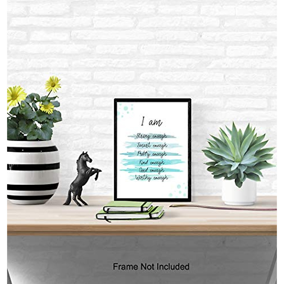 Positive Quotes Wall Decor - Positive Affirmations - Encouragement Gifts for Women, Teens, Girls - Inspirational Quotes - Motivational Wall Art - Inspiring Uplifting Sayings Wall Decor - Light Blue
