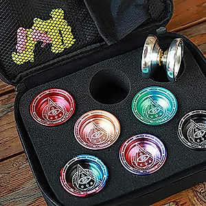 Outdoor Yoyo Toy Equipment Protective Bag Storage Bag, 8 Hole Yoyo Protective Bag with Inner Zippered Pocket