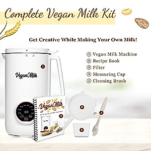 Soy Milk Maker Machine - 8 in 1 Vegan Nut Milk Maker - Nut Milk Machine Works As: Almond Milk Maker, Oat Milk Maker, Soymilk Machine, & Soup Maker Machine. Make Creamy Smoothies- Recipe Book Included