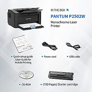Pantum Laser Printer - Wireless Black and White Laser Monochrome Printers for Home Use, Small Compact Designe, Support Windows and Mac, P2502W Printer Printing at 23PPM