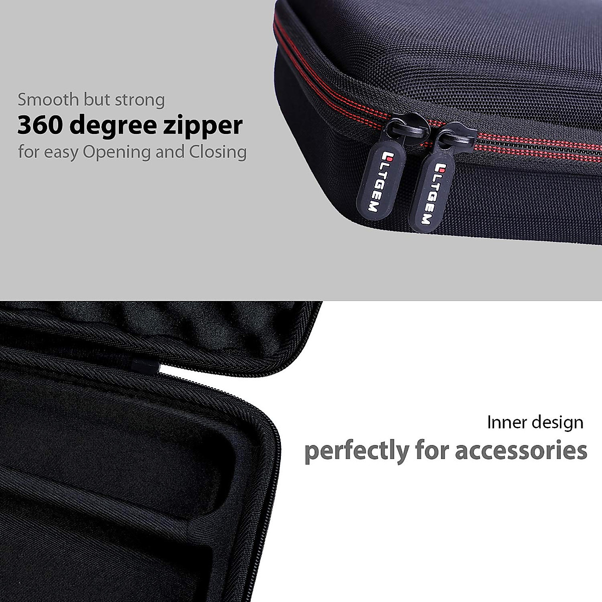 LTGEM EVA Hard Case for Numark DJ2GO2 or Numark DJ2GO2 Touch – Compact 2 Deck USB DJ Controller (Black)