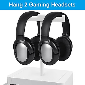 Number-one Game Storage Tower Bracket, Multifunction Gaming Disks Organizer Rack, Most Storage 10 Disk, 2 Headsets Stand 4 Controllers Holder, Compatible with PS5/PS4/XBOX Series Accessories, White