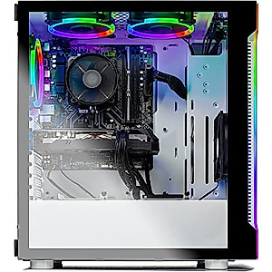 Skytech Gaming PC Desktop – AMD Ryzen 5 3600 3.6 GHz, RTX 3050, 500GB NVME SSD, 8G DDR4 3200, 600W Gold PSU, AC Wi-Fi, Windows 10 Home 64-bit,White