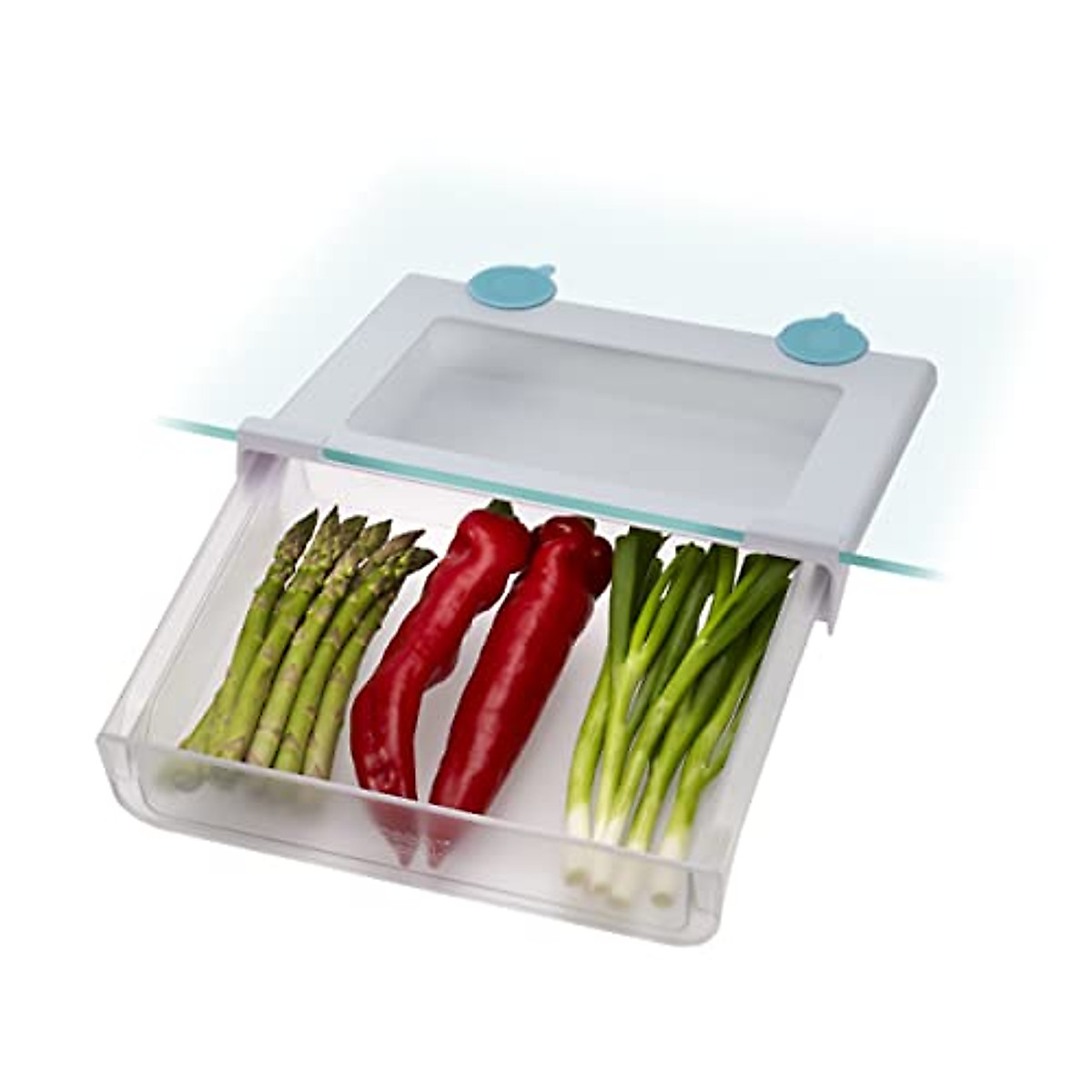 Joseph Joseph FridgeStore Under-Shelf Storage Drawer, One Size, Clear/Blue