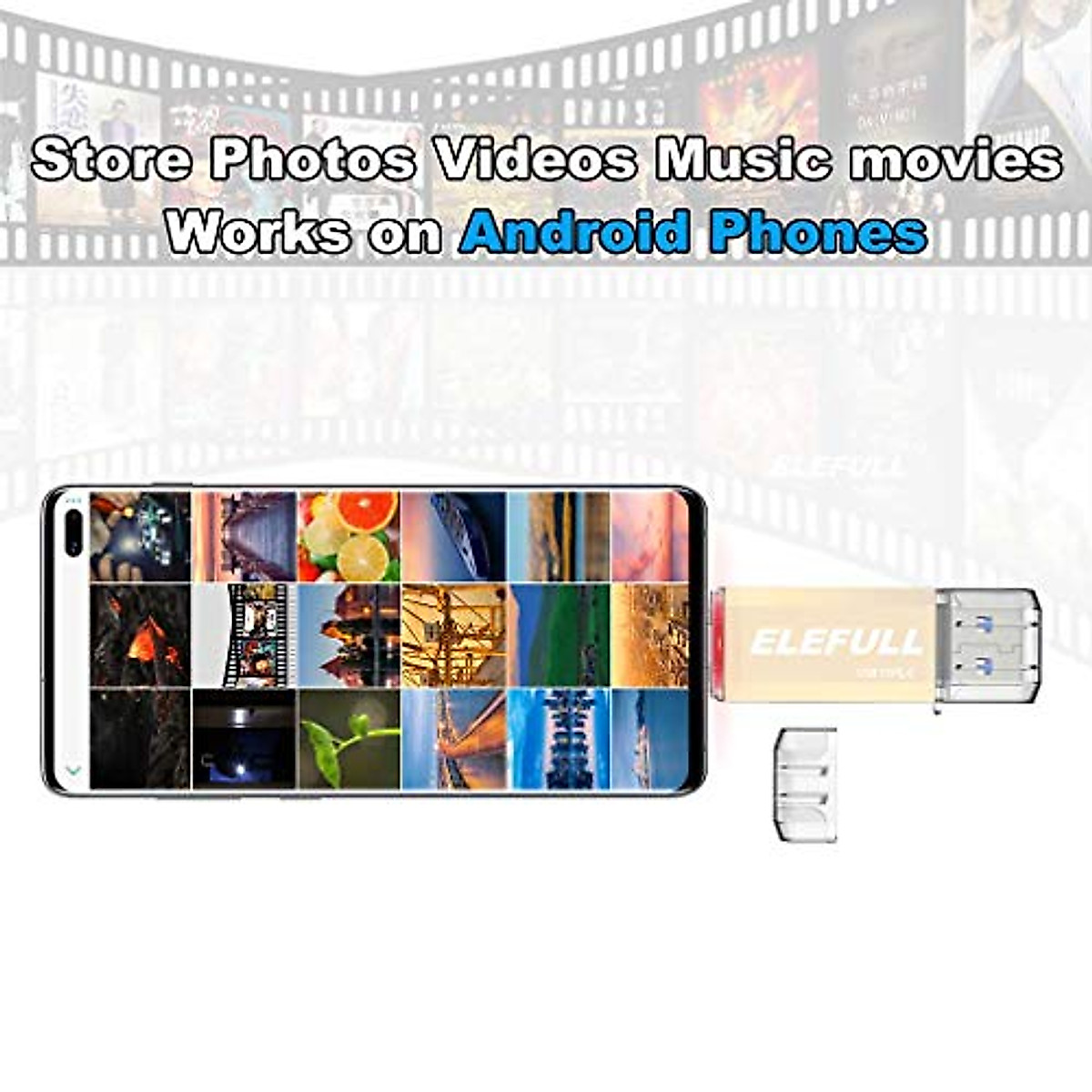 Type C USB Flash Drive 256GB 128GB 64GB 32GB for Android Smart Phones Computer Laptop USB-C 3.0 High Speed Copay Photos Videos Music etc.(32GB)