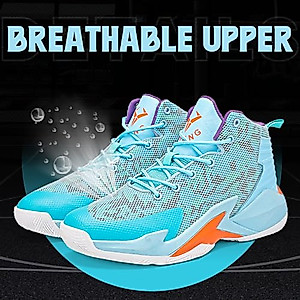 CJSPORX Zapatos de Basketball Breathable Non Slip Outdoor Fashion Sneakers Blue-2 Size 10