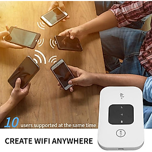 Portable Mini Travel Wireless 4G WiFi Router, Mobile WiFi Travel LTE Router with SIM Card Slot, 72 Hours of Standby 10 Users Sharing for Phone Laptop Desktop Tablet