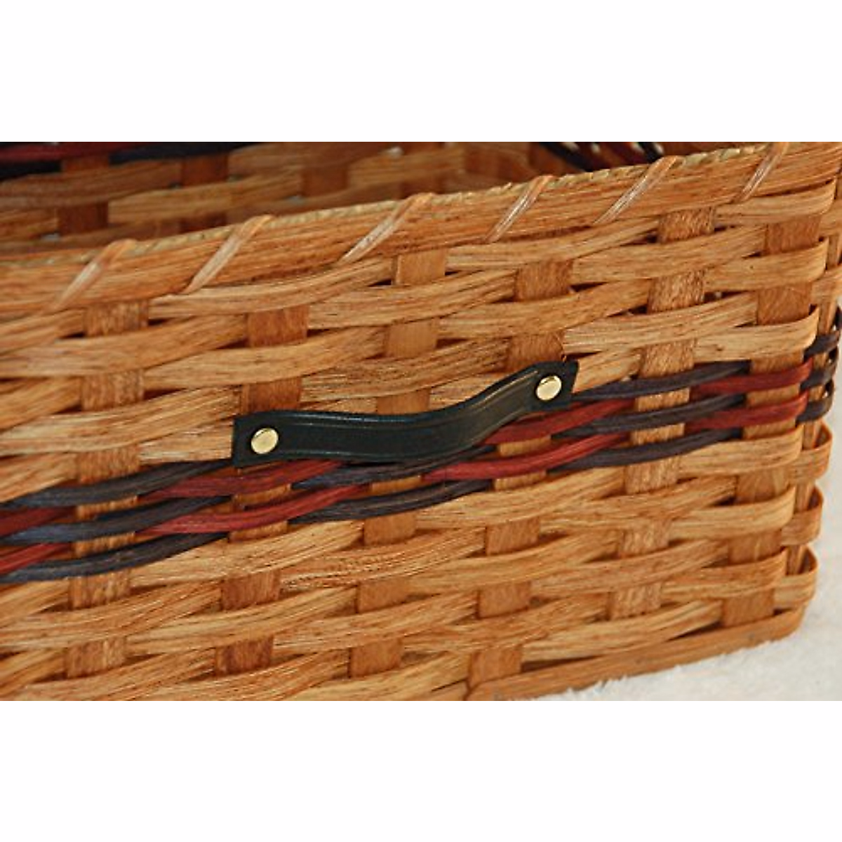 Kenzie's Kreations Handcrafted Cubby Basket. Measures 14" X 10" X 8" Tall. Accent Colors May Vary. (Red, Blue, Purple, Green, Burgundry, Black, Brown, Natural)