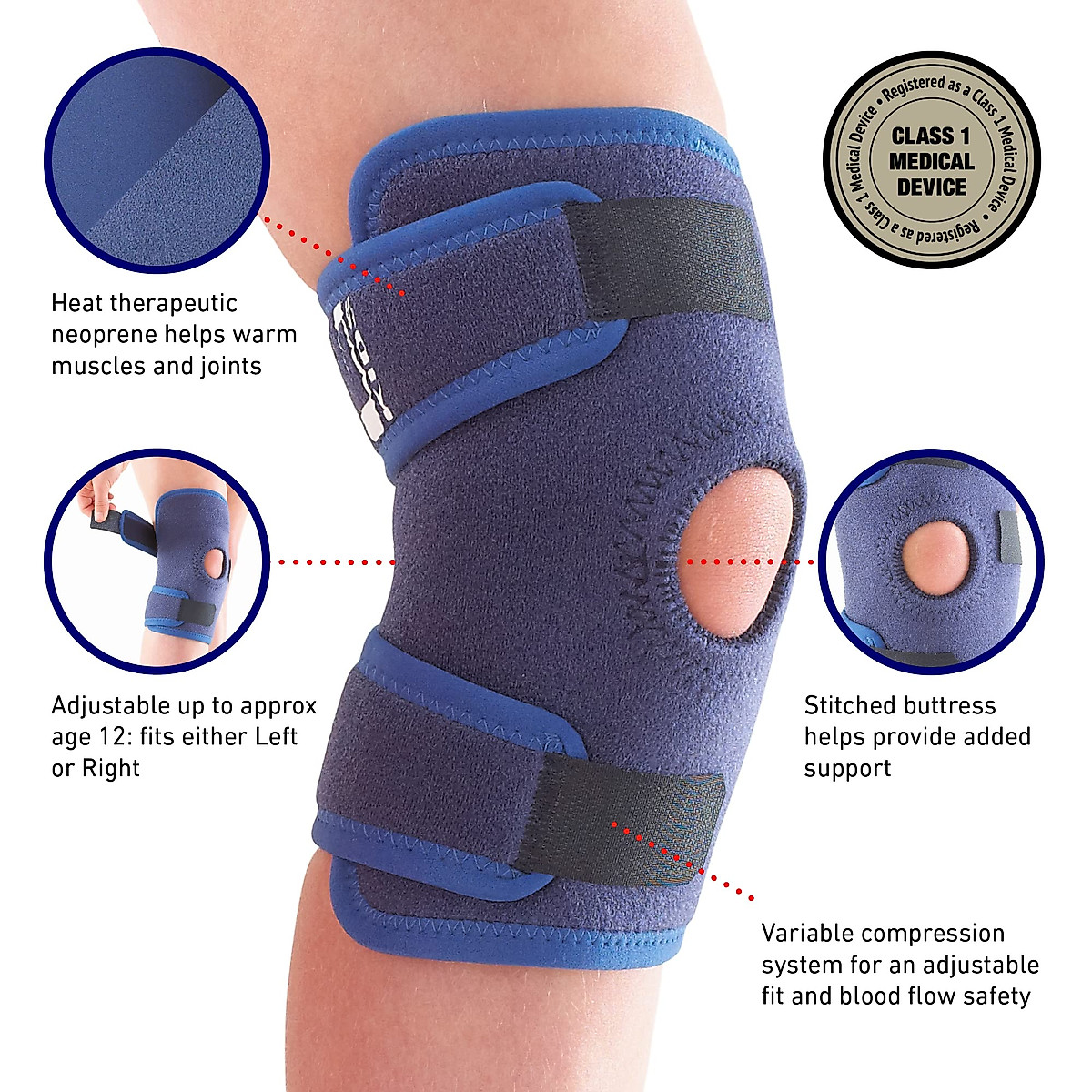 Neo G Kids Knee Support Child Open Patella – Kids Knee Brace for Joint & Meniscus Pain, Osgood Schlatter, Strains, Sprains, Instability, Juvenile Arthritis - Adjustable Compression