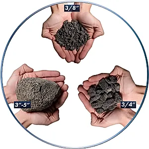 Black 3/4 Inch Lava Rock | Fireproof and Heatproof Volcanic Lava Rock, Perfect for Fire Pits, Fireplaces, BBQs and More. Indoor and Outdoor use - Natural Stones | 10 Pounds