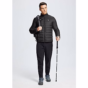 baleaf Men's Puffer Jacket Packable Winter Coats Lightweight Water Resistant Quilted Warm Windproof Black XL