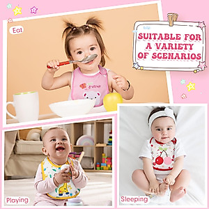 HooLing 24 Pcs Toddler Bibs Waterproof Baby Bibs Cotton Soft Drool Bibs Feeding Kindergarten Welfare Home Newborn Party(Girl)
