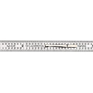 Starrett Full Flexible Steel Rule with Satin Chrome Finish, Quick Reading, and Inch Graduation - 6" Length, 10 Graduation Type, 1/64" Thickness - C310K-6