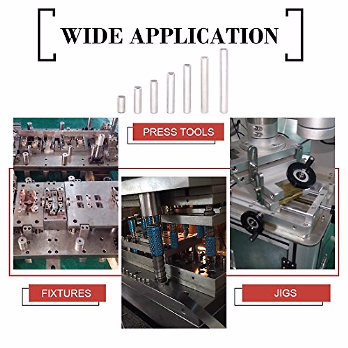 Hilitchi 110 Pcs Dowel Pin Stainless Steel Shelf Support Pin Fasten Elements Assortment Kit - Size Include 5mm x 10mm / 16mm / 20mm / 25mm / 30mm / 35mm / 40mm