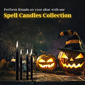 ladyrobyn Set of 40 Spell Candles Chime Candles/Stick Candle/Spell Candle Set of 40 | Spell Candle | Unscented (Black)