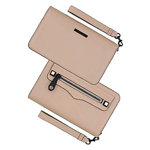 Rebecca Minkoff Regan Universal iPhone Plus Leather Wristlet Wallet, Nude