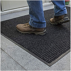 UNIMAT 3x5 (36"x60") Dual Ribbed Outdoor-Indoor Doormat with Waterproof Charcoal Rubber Backing - Stylish Welcome Mat, Perfect for Home, Office, and Kitchen Entrances