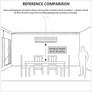 ShiJia Moooni Modern 8 Lights Rectangular Crystal Chandelier Rectangle Raindrop Chandeliers Pendant Light Fixture for Dining Rooms Island Black L39.5