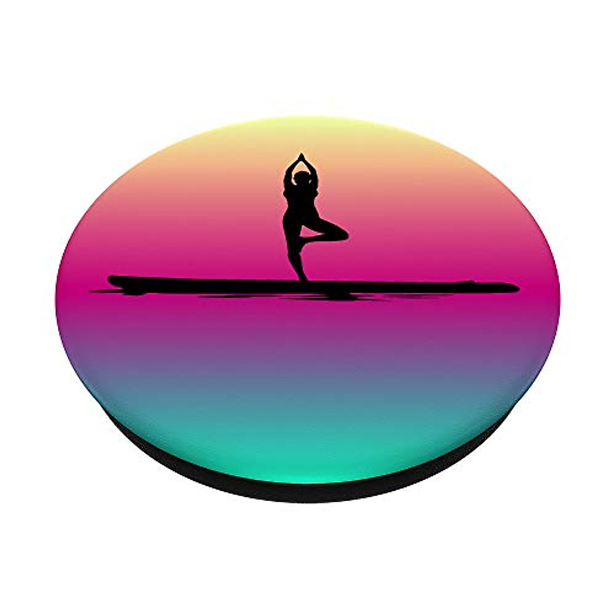 Stand Up Paddle Board Yoga Pose Funny Surfing Beach Sea Gift PopSockets PopGrip: Swappable Grip for Phones & Tablets