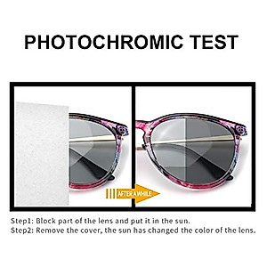 TJUTR Women's Photochromic Sunglasses with Polarized Lens for Outdoor, UV Protection Reduce Fatigue for Driving