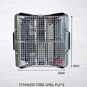 Portable Charcoal Grill, Small BBQ Smoker Grill, TableTop Barbecue Charcoal Grill for Outdoor Camping Garden Backyard Cooking Picnic Traveling (Green)15.3x3.7x10inch