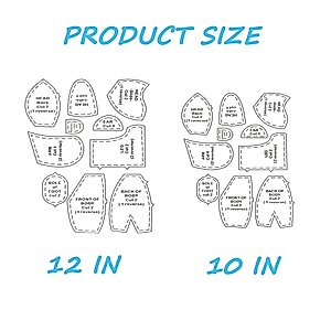 Memory Bear Template Ruler Set,10 PCS Memory Bear Template Ruler Set Acrylic Quilting Template Cutting Set for Sewing Bear Pattern Template Home Sewing Art Craft（10inch-Without an Instruction Manual）