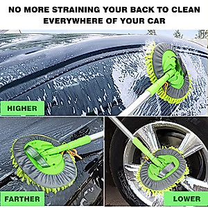 Tidy Monster Microfiber Car Wash Brush Mop Kit Mitt Sponge with Long Handle Car Cleaning Supplies Kit Duster Washing Car Tools Accessories