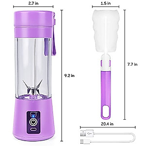 Portable Blender, MIAOKE Personal Mini Juice Blender, USB Rchargeable Juicer Cup with Six Blades in 3D, Smoothie Blender Home/Office/Outdoors