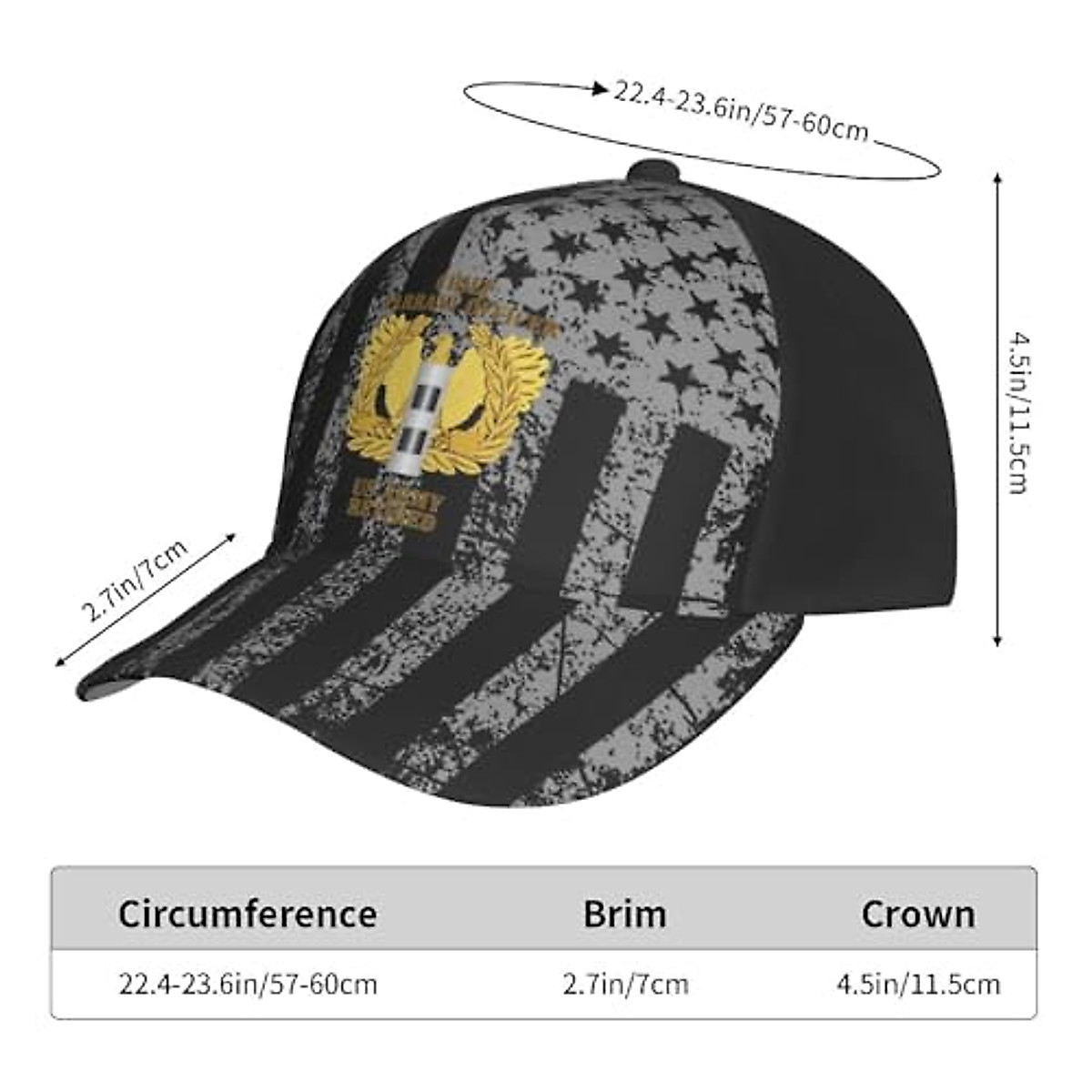 Tavos Army Retired Chief Warrant Officer Emblem Cw2 Trucker Hat for Men - Baseball Snapback Cap Outdoors American Flag