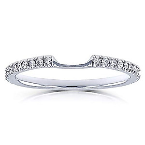 Kobelli Lab Grown Diamond Notched Shadow Wedding Band 1/8 CTW 14k White Gold (DEF/VS), 7