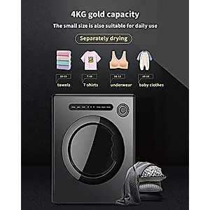 OOTDAY Compact Laundry, 9lbs Front Load Stainless Steel, Clothes Dryers with Exhaust Pipe, 850W, ABS Control Panel, for Apartments, Home, Dorm