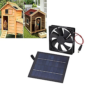 Waterproof Solar Powered Fan Kit, 20W Solar Powered Fan, Solar Exhaust Fan for Chicken Coop, Greenhouse, Dog House, Shed, Pet Houses, Window Exhaust, Mini Exhaust Fan for DIY Cooling Ventilation