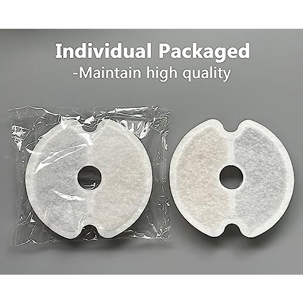 Pet Water Fountain Filter 6 Pack, Yiupea Replacement Cat Filters for 2L-2.5L / 67-84 oz Cat Water Fountain, Cotton Activated Carbon & Resin with Triple Filtration