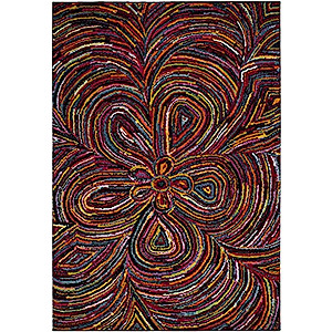 Safavieh Aruba Collection 4' x 6' Multi ARB503M Boho Abstract Flower Area Rug