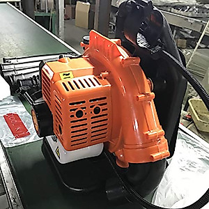 42.7CC 2 Stroke Backpack Gas Powered Leaf Blower Grass Lawn Blower Air Cooling Commercial 2-Stroke Gas Powered Leaf Blower Gasoline Backpack Grass Blower with Silencers (42.7cc)