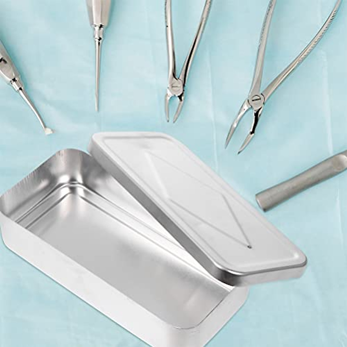 Scicalife 2pcs Aluminum Rectangular Storage Box Small Needle Container Empty Hinged Tins Box Sewing Needle Case Small Tin with Lid