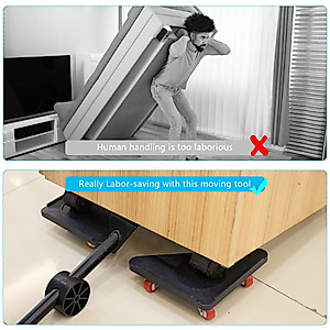 SEANOKEN Furniture Mover Dolly,Furniture Mover 4 Wheels & Furniture Lifter Set,360° Rotating Furniture Movers,Set 4 Pack for Heavy Object 500 Lbs Load Capacity