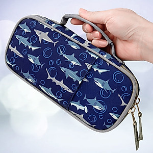 Choco Mocha Shark Pencil Case for Boys Pencil Box for Boys Pencil Pouch for Boys Pencil Case for Kids Pencil Bag for School Kindergarten Preschool Zipper Organizer Soft Cute Small Gift Blue