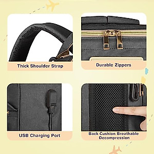 Xexxvre Diaper Bag Backpack, Multifunction Travel Back Pack Maternity Baby Changing Bags, Baby Bags for Boys Girls, Large Capacity, Waterproof and Stylish-Light black