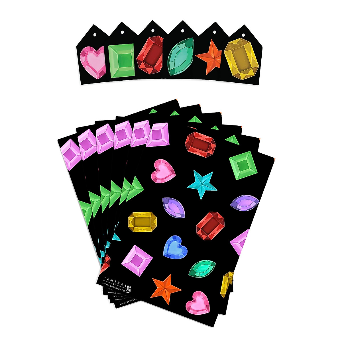 CENTRAL 23 Black Wrapping Paper - 6 Gift Wrap Sheets - Birthday Wrapping Paper Female Her Women - Comes With Stickers - Recyclable