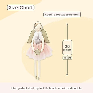 MON AMI Designer Angel Stuffed Doll with Wings 20” Soft Elegant Plush Doll for Little Girls, Use as Toy or Room Decor