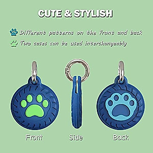 OwXiX Apple AirTag Cases Airtag Keychain Holder for Dog/Cat,Anti-Scratch Skin Cover&Water Resistant Silicone Protective Case for AirTag GPS Tracking with Keychain(2 Pack)