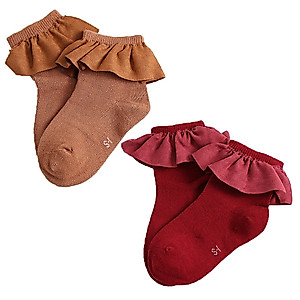 Colorful Childhood Baby Socks Toddler Girls Princess Ruffles Short Socks (2-4T(M), Style B)