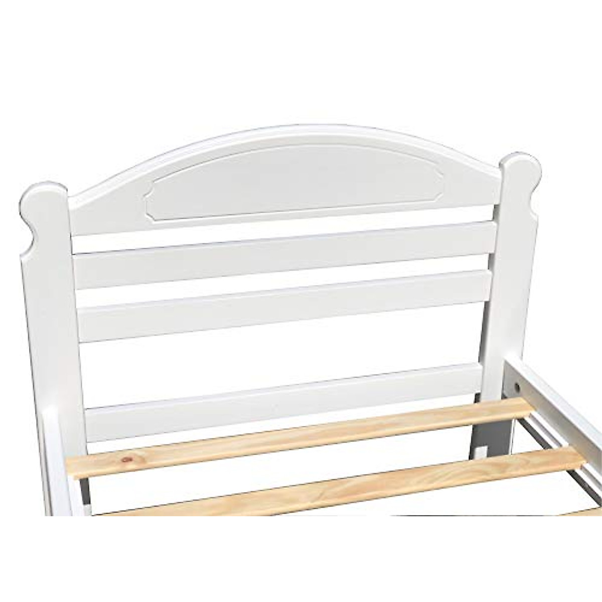 Twin Bed White Arizona Wooden Single Bed Frame Easy to Assemble Crafted from Solid Pine Wood with Wooden Slats Includes 33.85 Tall Headboard and Footboard